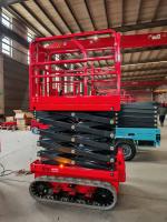 China Mini Track Crawler Scissor Lift 4m 6m Hydraulic Aerial Work Platform 240kg Capacity for sale
