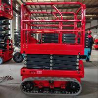 China Mini Track Crawler Scissor Lift 4m 6m Hydraulic Aerial Work Platform 240kg Capacity for sale