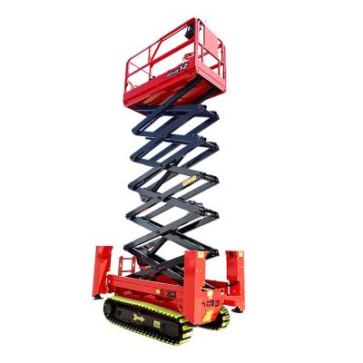 China Electric Hydraulic Self Propelled Scissor Lifting Platform 6m 8m 10m Working Height Crawler Track for sale