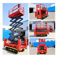 China Electric Hydraulic Self Propelled Scissor Lifting Platform 6m 8m 10m Working Height Crawler Track for sale