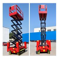 China Electric Hydraulic Self Propelled Scissor Lifting Platform 6m 8m 10m Working Height Crawler Track for sale