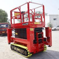China Hydraulic Crawler Scissor Lift 4m to 12m Platform Height 240kg to 320kg Capacity Electric All Terrain for sale