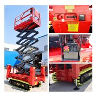 China Hydraulic Crawler Scissor Lift 4m to 12m Platform Height 240kg to 320kg Capacity Electric All Terrain for sale