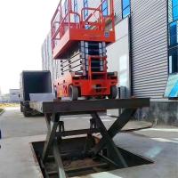 China 2 Ton Hydraulic Scissor Car Lift Stationary Fixed Electric Work Platform Elevator Table 2000kg Capacity CE for sale
