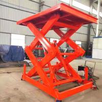 China 2 Ton Hydraulic Scissor Car Lift Stationary Fixed Electric Work Platform Elevator Table 2000kg Capacity CE for sale