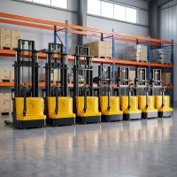 China Walk Behind Electric Hydraulic Stacker 1.5 Ton 2 Ton Forklift with 2000mm Lifting Height for sale