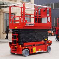 China Towable Scissor Lift 4m-14m Electric Hydraulic Aerial Work Platform 220V 380V for sale