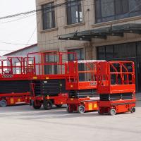 China Towable Scissor Lift 4m-14m Electric Hydraulic Aerial Work Platform 220V 380V for sale
