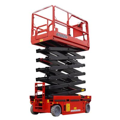 China Self-Propelled Scissor Lift 10m 12m 14m Mobile Aerial Working Platform 230kg 450kg Capacity for sale