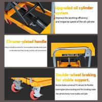 China 150kg 300kg 500kg Manual Hydraulic Scissor Lift Platform Trolley Best Price Foldable and Portable Hand Hydraulic Scissor Lifting Tables for sale