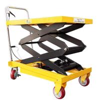 China Warehouse Movable Hand Manual Scissor Lifting Platforms 500kg 800kg 1000kg 1500kg Hydraulic Hand Lift Tables Manual Lifting Tables for sale