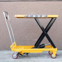 China Warehouse Movable Hand Manual Scissor Lifting Platforms 500kg 800kg 1000kg 1500kg Hydraulic Hand Lift Tables Manual Lifting Tables for sale