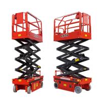 China 12 14 16 Meters 500Kg High Building Cleaning Scaffolding Hydraulic Self Propelled Electric Mobile Scissor Shear Fork Lift Aerial Work Platforms for sale