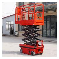 China 12 14 16 Meters 500Kg High Building Cleaning Scaffolding Hydraulic Self Propelled Electric Mobile Scissor Shear Fork Lift Aerial Work Platforms for sale