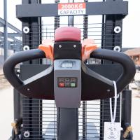 China Stand 4M 2M Lift Height Stacker Forklifts Full Electric Self Lifter Hydraulic Pallet Stacker Pallet Truck 1-3T Equipped With Lead Acid Battery for sale