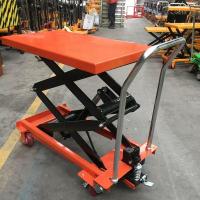 China Portable 300KG 500KG Manual Hydraulic Scissor Lift Platform Flatbed Trolley Mini Mobile Steel Material Shopping Storage Use OEM for sale