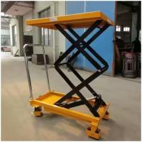 China Portable 300KG 500KG Manual Hydraulic Scissor Lift Platform Flatbed Trolley Mini Mobile Steel Material Shopping Storage Use OEM for sale