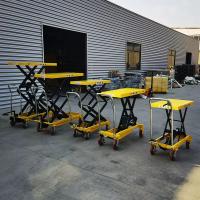 China Portable 300KG 500KG Manual Hydraulic Scissor Lift Platform Flatbed Trolley Mini Mobile Steel Material Shopping Storage Use OEM for sale