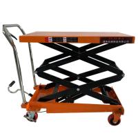 China Factory Low Price Hand Lifting Platform 500kg Manual Mobile Hydraulic Scissor Lift Tables Truck 800kg for sale