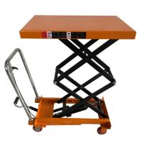 China Factory Low Price Hand Lifting Platform 500kg Manual Mobile Hydraulic Scissor Lift Tables Truck 800kg for sale