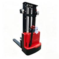 China Heavy Duty Hydraulic Pallet Stacker Electric Powered 1.5 Ton 3.5m Walking Type Full Electric Pallet Stacker Lift Forklifts for Logistics for sale