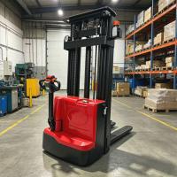 China Heavy Duty Hydraulic Pallet Stacker Electric Powered 1.5 Ton 3.5m Walking Type Full Electric Pallet Stacker Lift Forklifts for Logistics for sale