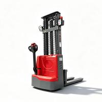 China Heavy Duty Hydraulic Pallet Stacker Electric Powered 1.5 Ton 3.5m Walking Type Full Electric Pallet Stacker Lift Forklifts for Logistics for sale