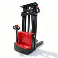 China Heavy Duty Hydraulic Pallet Stacker Electric Powered 1.5 Ton 3.5m Walking Type Full Electric Pallet Stacker Lift Forklifts for Logistics for sale