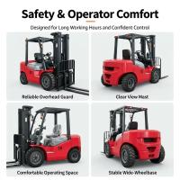China 3 Ton 5 Ton Diesel Forklift CPC-30 3000kg Diesel Engine Forklift Truck 3m Lifting Height Solid Tire for Construction Warehouse for sale