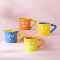 China Thanksgiving Color Blocking Ceramic Coffee Cup Large Capacity Creative Mug for Office for sale
