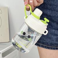 China Customer's Logo Water Bottle Cute Expression Juice Straw Cup with High Aesthetic Value for sale