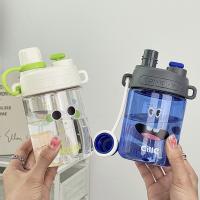 China Customer's Logo Water Bottle Cute Expression Juice Straw Cup with High Aesthetic Value for sale