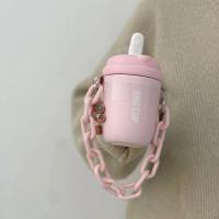 China Custom Logo Straw Cup Insulated Aesthetic Hand-Held Chain Water Cup for Employee Gifts for sale