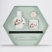 China Smokeless Glass Fragrance Aromatherapy Set Four Gentlemen Series Gift Box for Home for sale