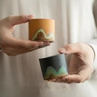 China Customizable Logo Tea Cup Chinese Ceramic Retro for Agriculture for sale