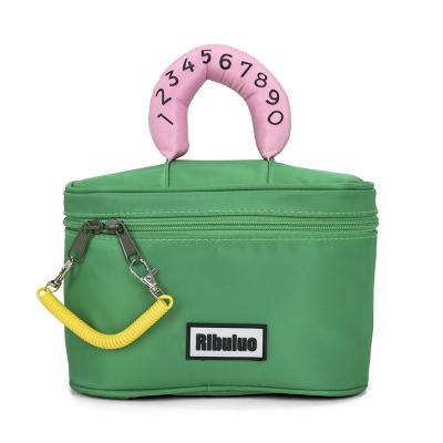 China Logo Makeup Bag Waterproof Nylon with Contrasting Color Storage Bag Great Employee Gift for sale