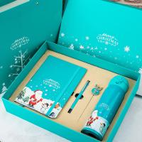 China Christmas Gift Box Set of 4 Notebook Bookmark Pen Thermos UV Printing 1 Color Graphics for sale