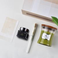 China Exclusive Father's Day Gift Wycombe Abbey XL White Gold Pen WoodWick Aromatherapy Set for sale
