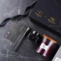 China XL Entry-Level Black Gold Ink Pen WoodWick Aromatherapy Black Gift Set for Anniversary for sale