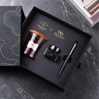 China XL Entry-Level Black Gold Ink Pen WoodWick Aromatherapy Black Gift Set for Anniversary for sale