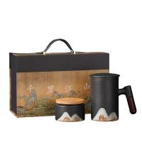 China Marketing Campaigns Yuanshan Wooden Handle Cup Set with Customized Logo for sale