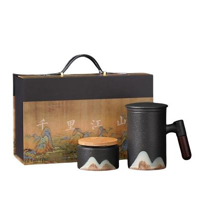 China Marketing Campaigns Yuanshan Wooden Handle Cup Set with Customized Logo for sale
