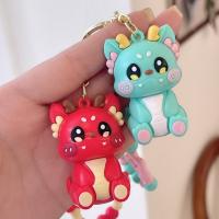 China 3.5cm*5cm PVC Dragon Keychain Cute Little Gift for Backpack Hanging Chain Included for sale