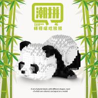 China -Chic Panda Building Block Tiny Granules Assembled Plastic Toys 1 Color Graphics Printing for sale