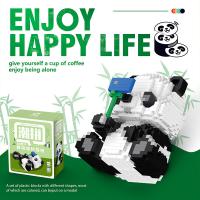 China -Chic Panda Building Block Tiny Granules Assembled Plastic Toys 1 Color Graphics Printing for sale
