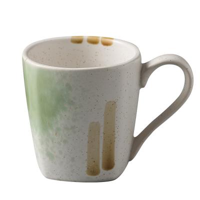 China Father's Day Retro Kiln Transformation Hand-painted Ceramic Coffee Cup for Office Gift for sale