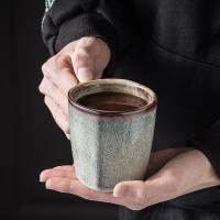 China Father's Day Retro Kiln Transformation Hand-painted Ceramic Coffee Cup for Office Gift for sale