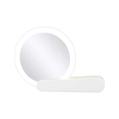China Effortlessly Beautiful Portable Foldable Handheld LED Makeup Mirror with UV Printing for sale