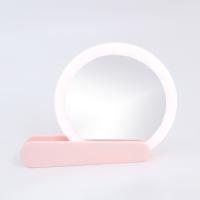 China Effortlessly Beautiful Portable Foldable Handheld LED Makeup Mirror with UV Printing for sale