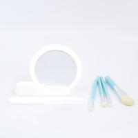 China Effortlessly Beautiful Portable Foldable Handheld LED Makeup Mirror with UV Printing for sale